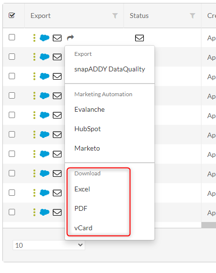 How to download reports as Excel, PDF, etc.
