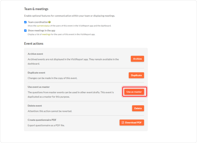 How can I create a Master Event?