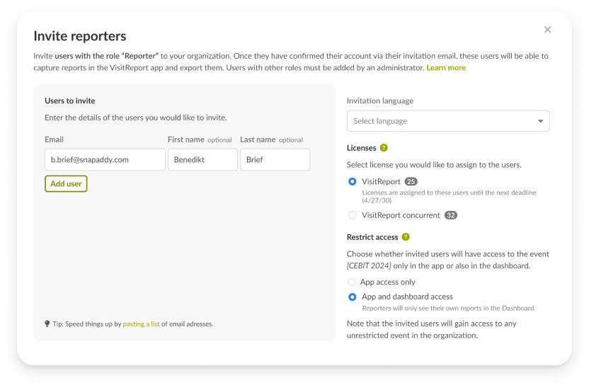How can Event Managers invite more reporters?