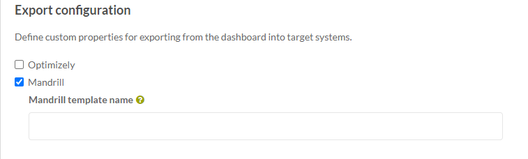 Mandrill API key and template name