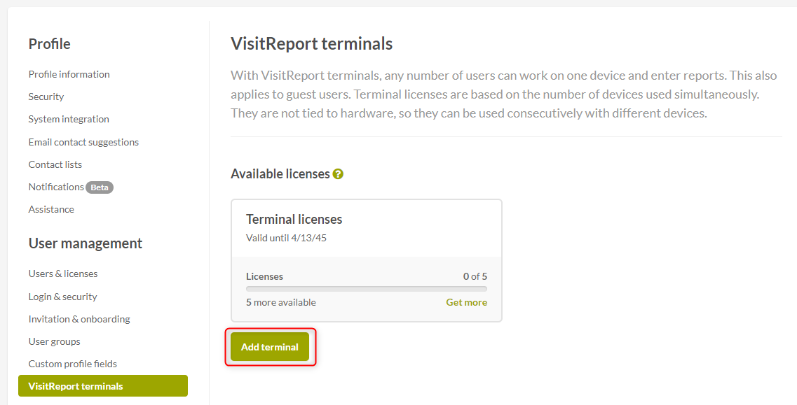 How can I create terminal accounts