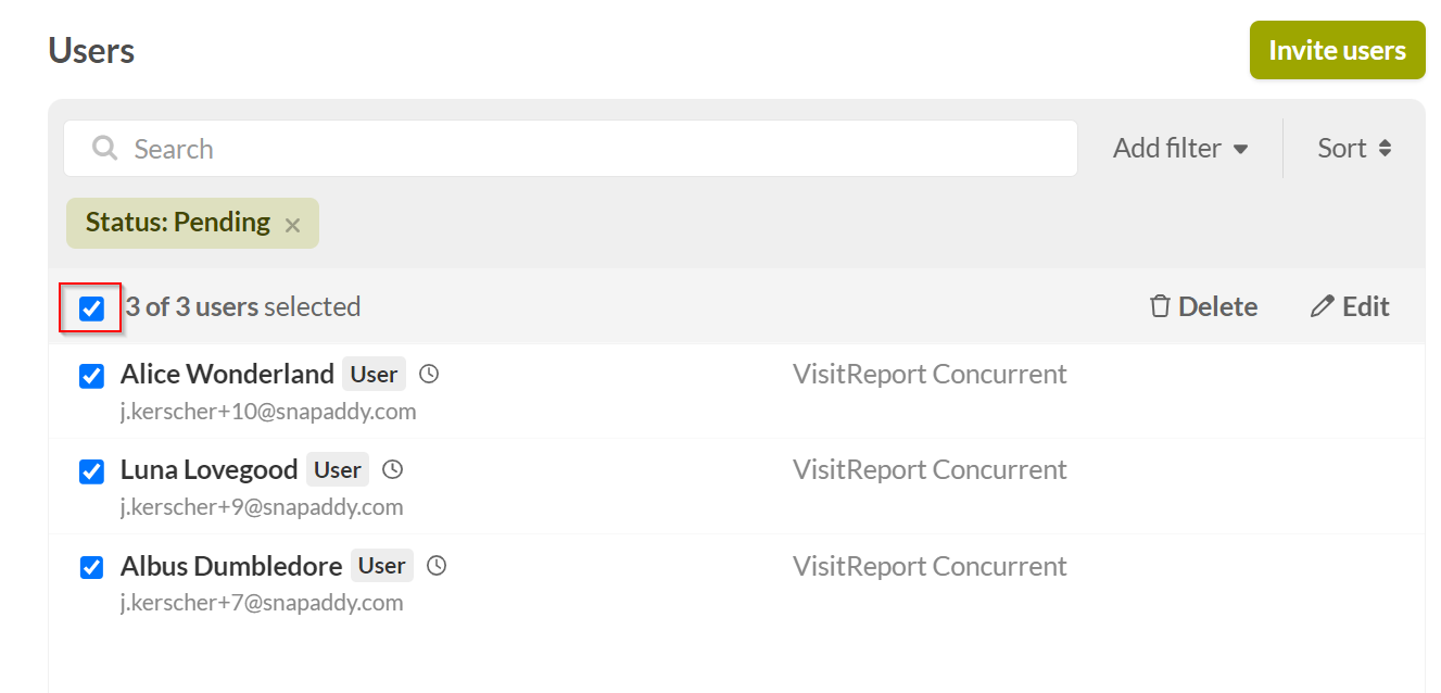 How to re-invite pending users