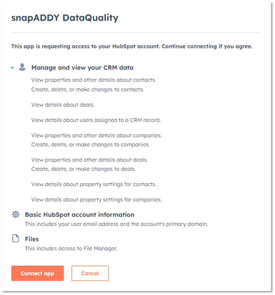 How to connect snapAddy LeadResearch and VisitReport to HubSpot