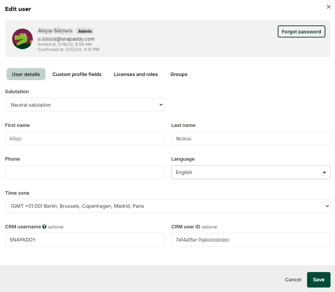 CRM Username and CRM User ID and their function